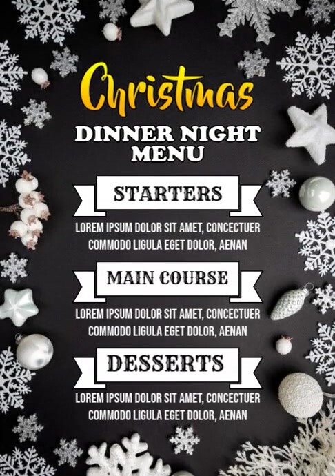 Christmas Dinner Menu Template | PosterMyWall