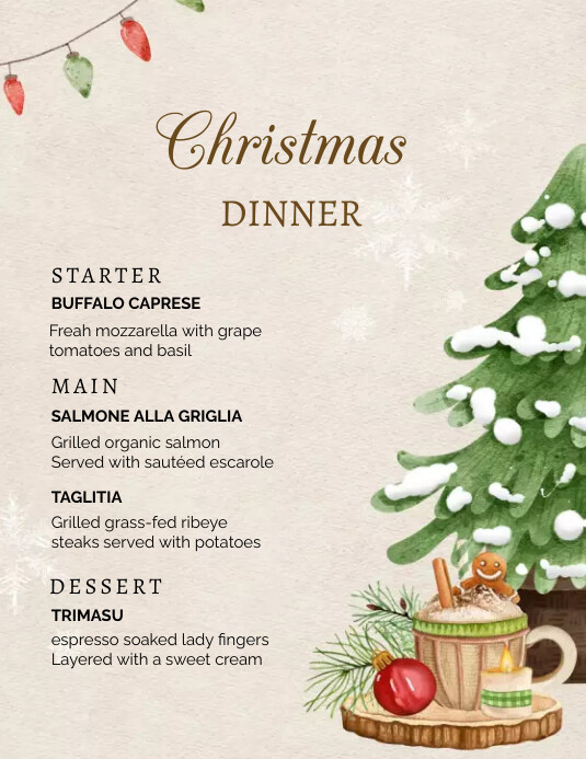Christmas Dinner Menu Template