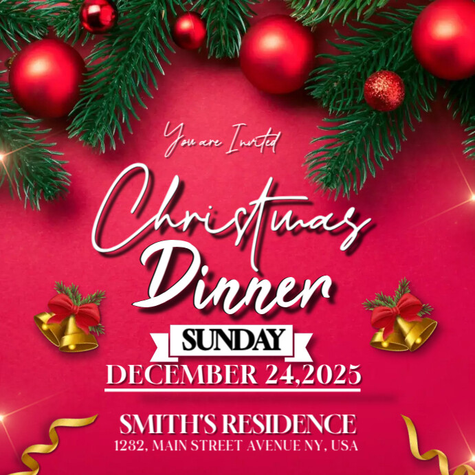 Christmas Dinner Night Ads Template | PosterMyWall