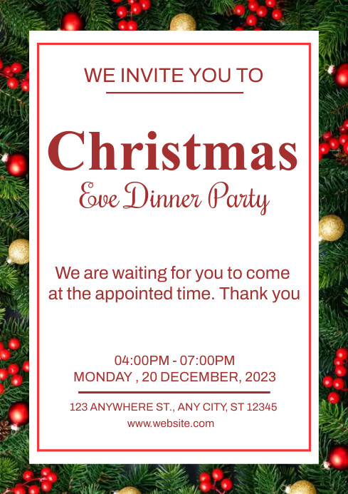 Christmas Dinner Party Ads Template | PosterMyWall