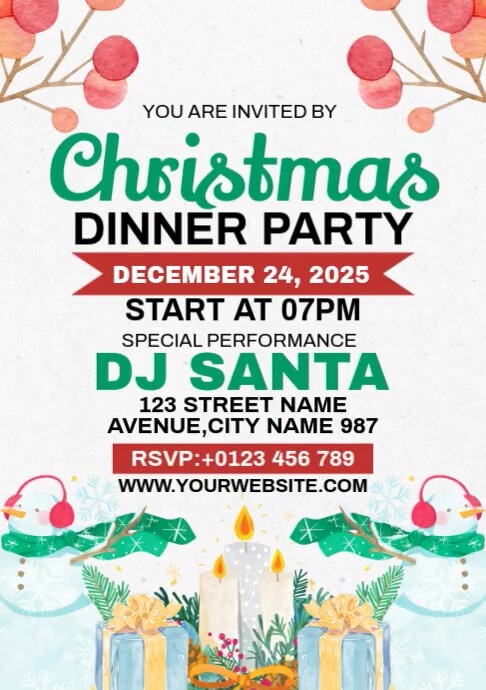 Copy of Christmas Dinner Party Ads | PosterMyWall