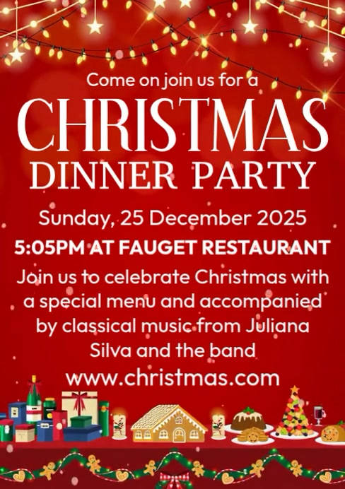 Christmas Dinner Party Template | PosterMyWall