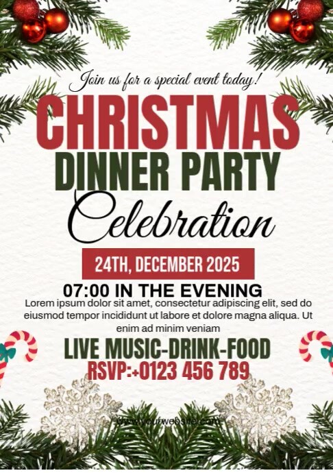 Christmas Dinner Party Template | PosterMyWall