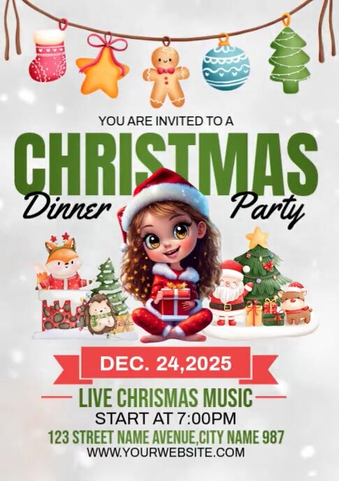 Christmas Dinner Party Template | PosterMyWall