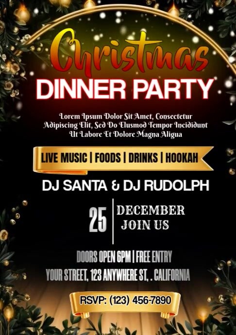 Christmas Dinner Party Template | PosterMyWall