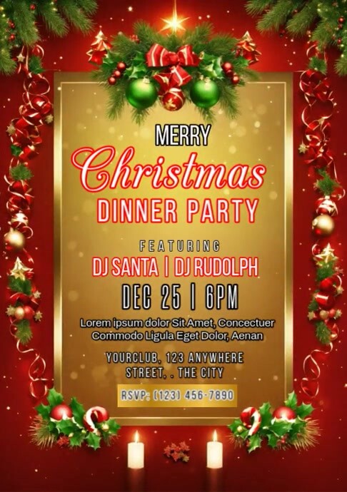 Christmas Dinner Party Template | PosterMyWall