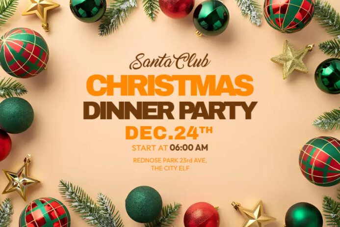 Christmas Dinner Party Template | PosterMyWall
