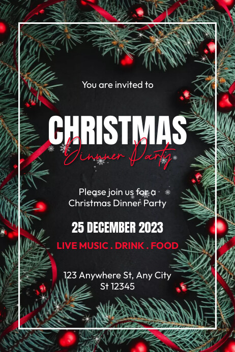 Christmas dinner party Template | PosterMyWall