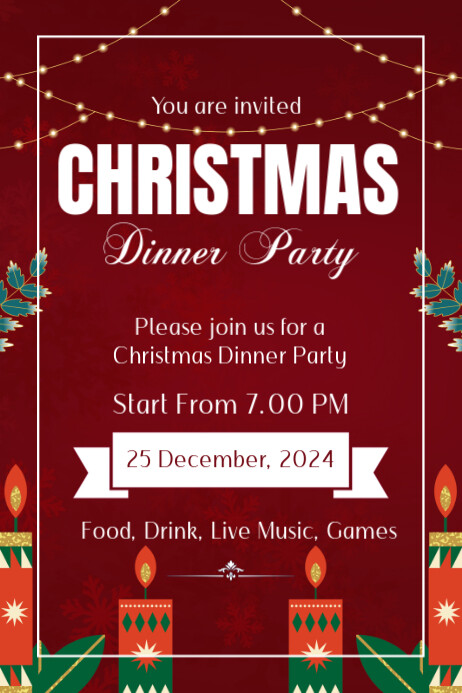 Christmas Dinner Party Template | PosterMyWall