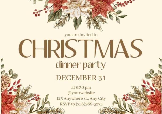 Christmas Dinner Party Template | PosterMyWall