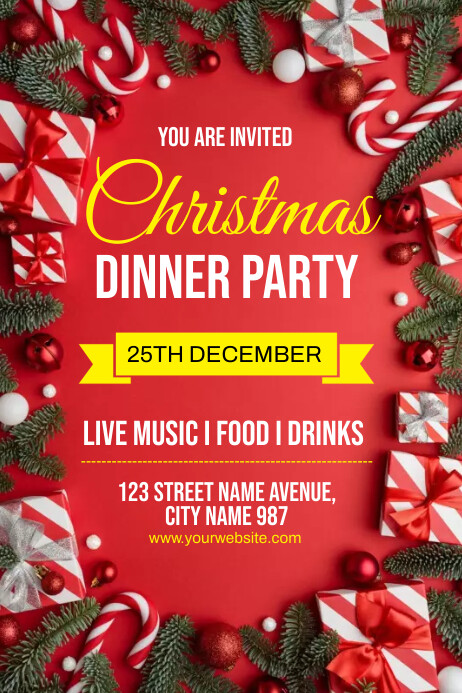 Christmas Dinner Party Template | PosterMyWall