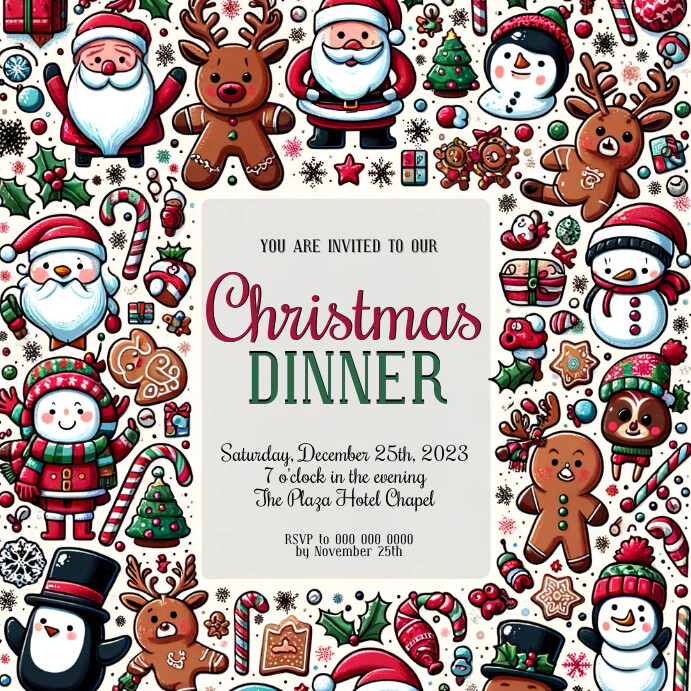 CHRISTMAS DINNER PARTY EVENT Design Template | PosterMyWall
