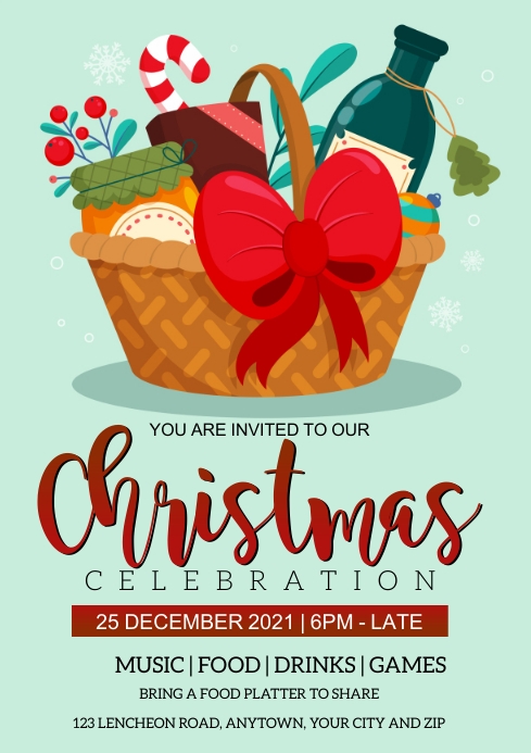 CHRISTMAS DINNER PARTY EVENT Design Template | PosterMyWall