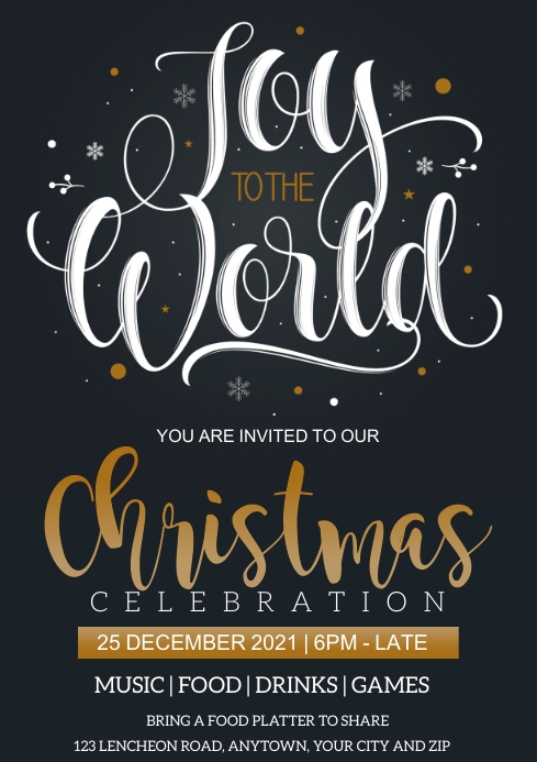 CHRISTMAS DINNER PARTY EVENT Design Template | PosterMyWall