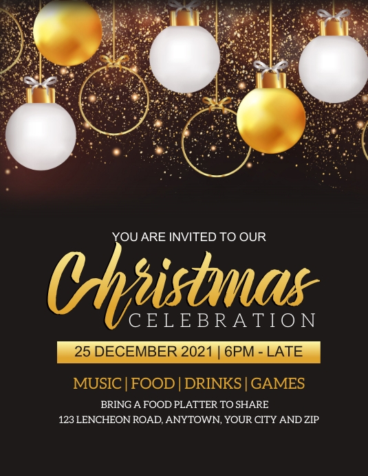 CHRISTMAS DINNER PARTY EVENT Design Template | PosterMyWall