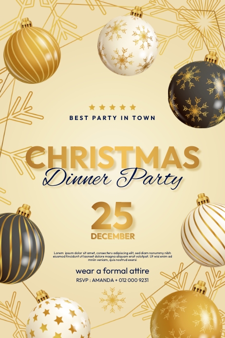 Christmas Dinner Party Template | PosterMyWall