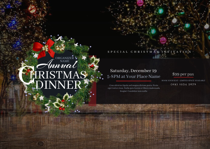 Copy of Christmas Dinner Postcard | PosterMyWall