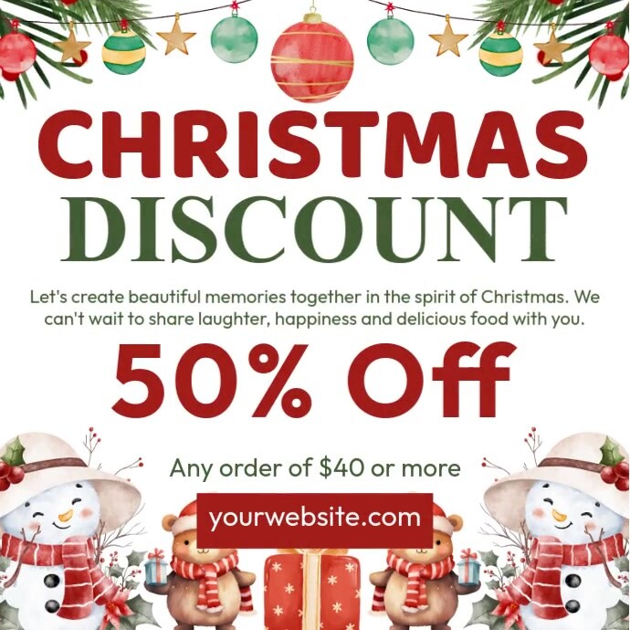Christmas Discount Template | PosterMyWall