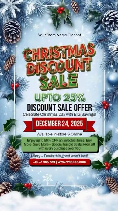 Modèle Christmas Discount Offer Ads | PosterMyWall