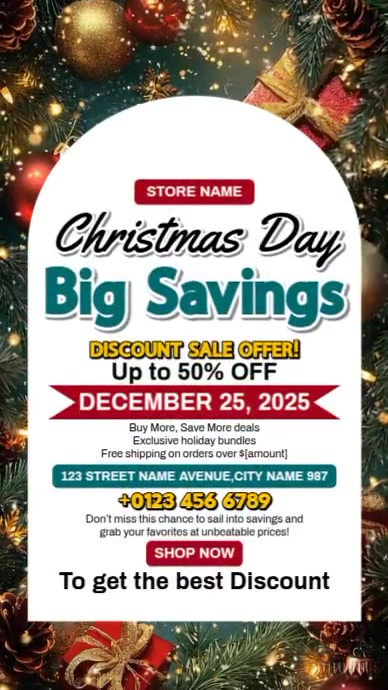 Christmas Discount Offer Template | PosterMyWall