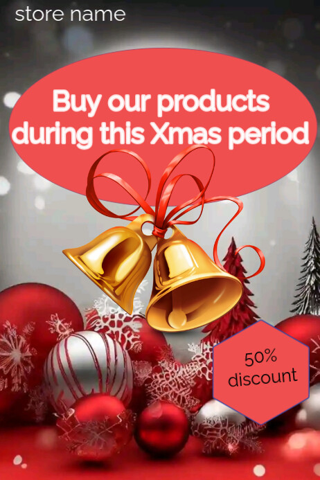 Christmas Discount sales Poster Template | PosterMyWall