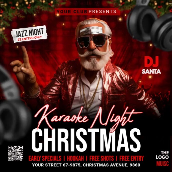 christmas dj night Template | PosterMyWall