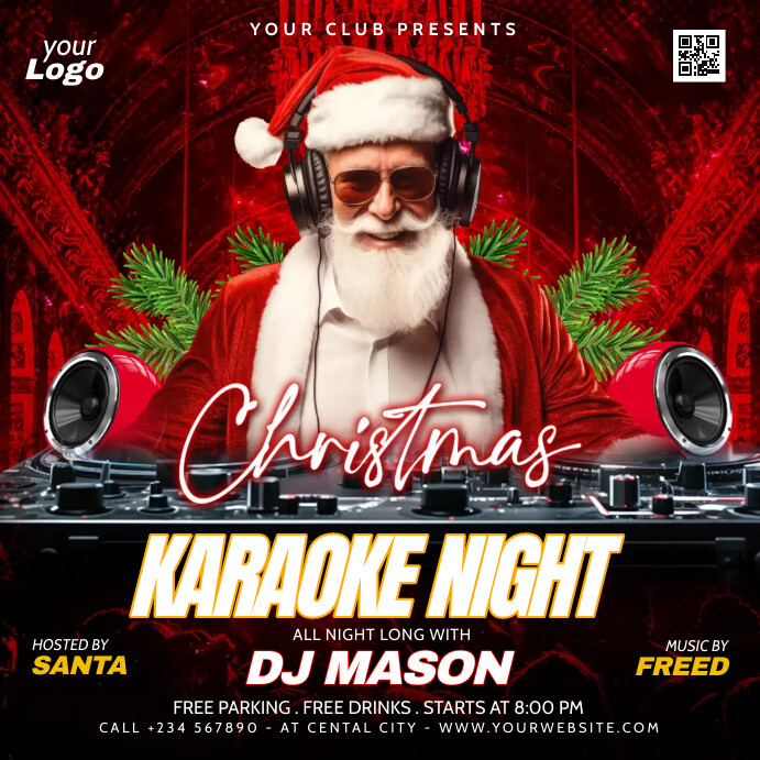 Plantilla de Christmas Dj night | PosterMyWall