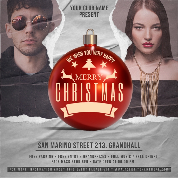 Christmas DJ Party Ads Template | PosterMyWall