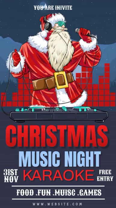 christmas dj party Template | PosterMyWall