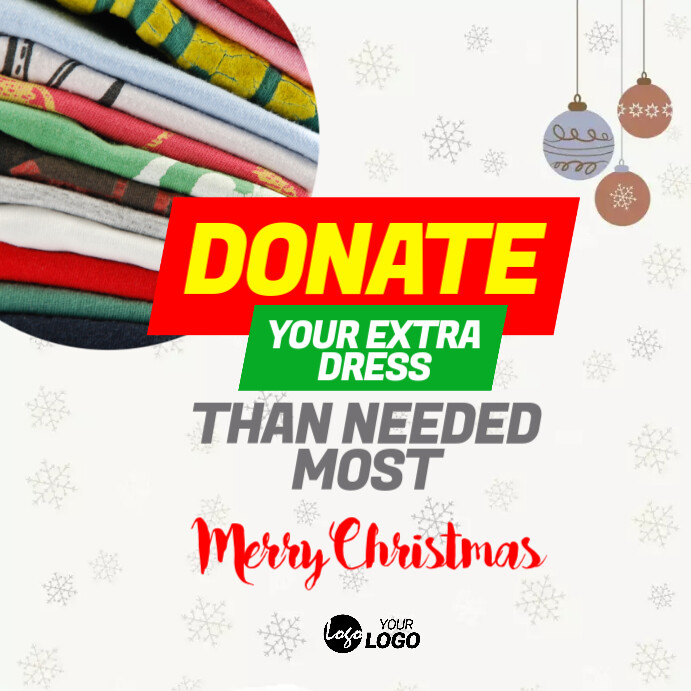Modèle Christmas Donation Template | PosterMyWall