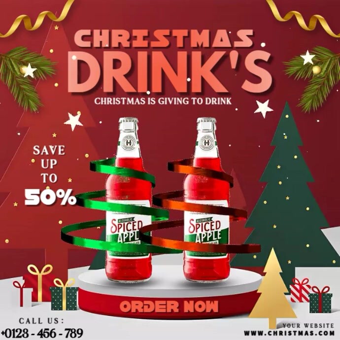 Christmas Drink's Ads Template | PosterMyWall