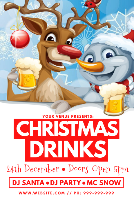 Copy of Christmas Drinks Poster | PosterMyWall