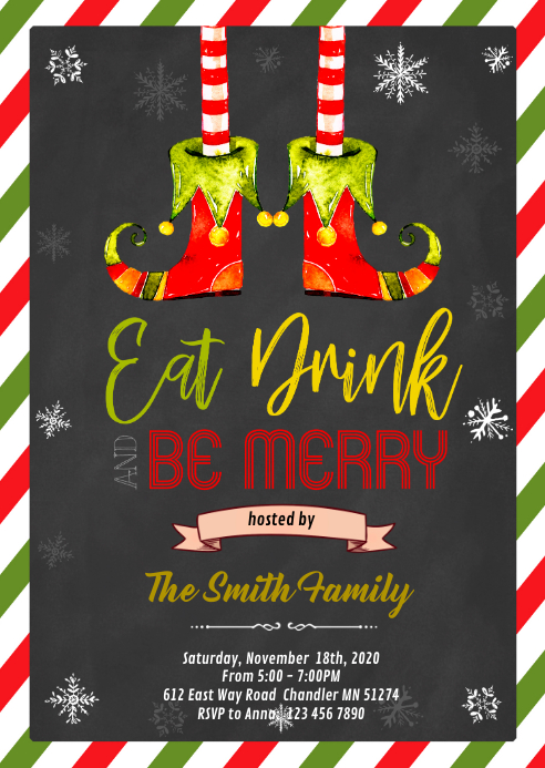 Christmas elf party invitation Template | PosterMyWall
