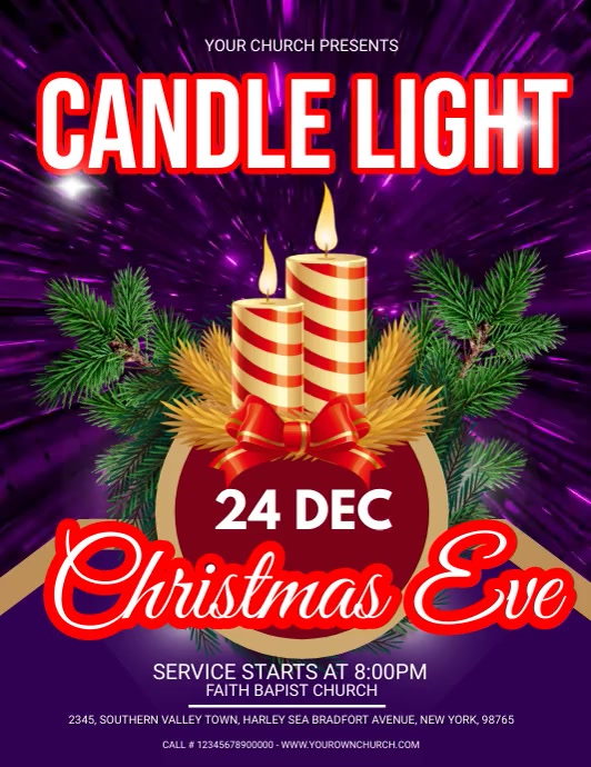 christmas eve candle light Template | PosterMyWall