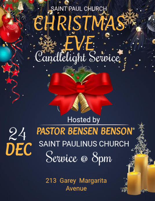 Christmas Eve / Candle Night Template | PosterMyWall