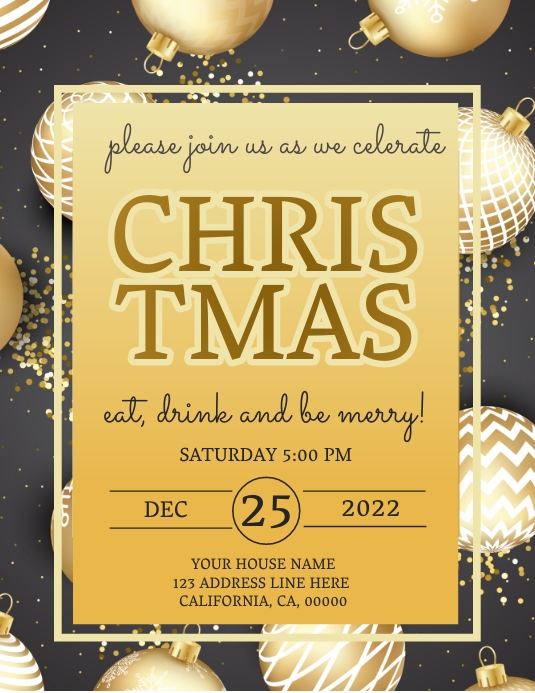 CHRISTMAS EVE DINNER INVITE Flyer Template | PosterMyWall