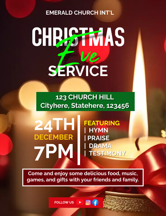 christmas eve flyer Template | PosterMyWall