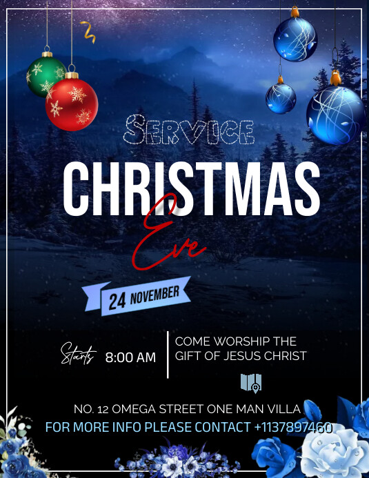 Christmas Eve flyer Template | PosterMyWall