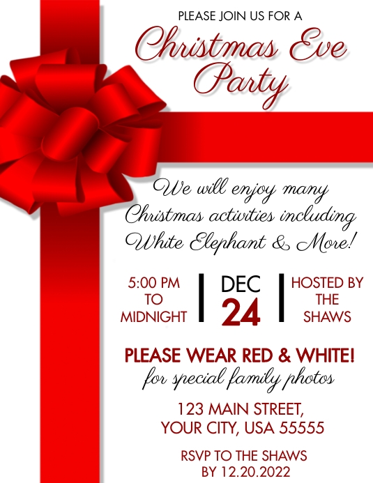 Christmas Eve Invitation Template | PosterMyWall