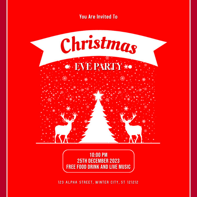 Christmas Eve Party 2023 Template | PosterMyWall