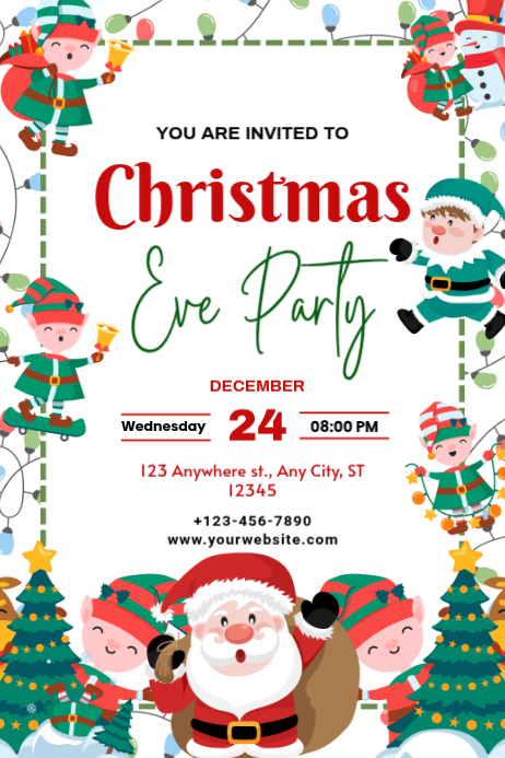 Christmas Eve party Template | PosterMyWall