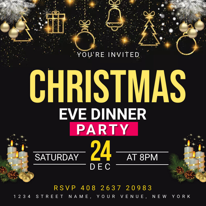 christmas eve party Template | PosterMyWall