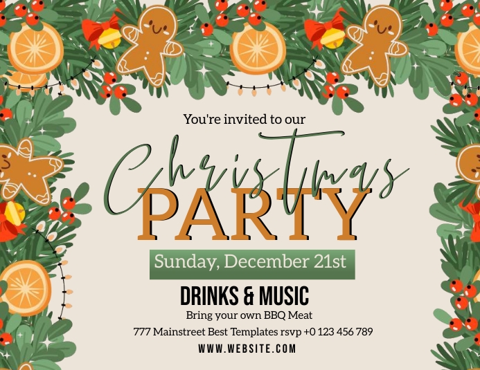 Christmas EVE party invite template | PosterMyWall