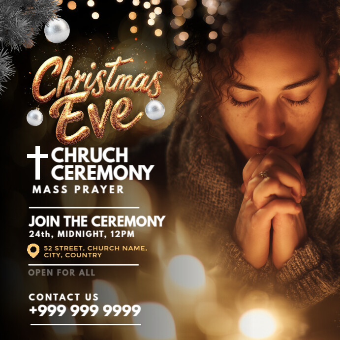 Christmas Eve Prayer 2025 Template | PosterMyWall