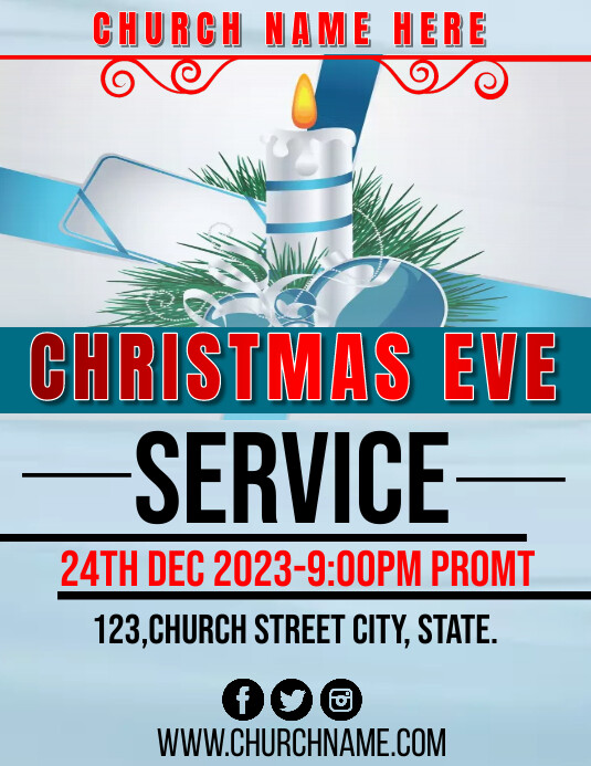 Christmas Eve service church template | PosterMyWall