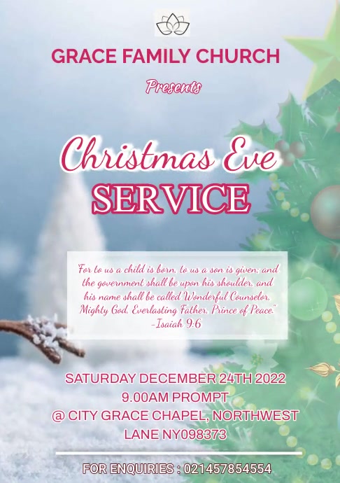 Christmas Eve Service Template | PosterMyWall