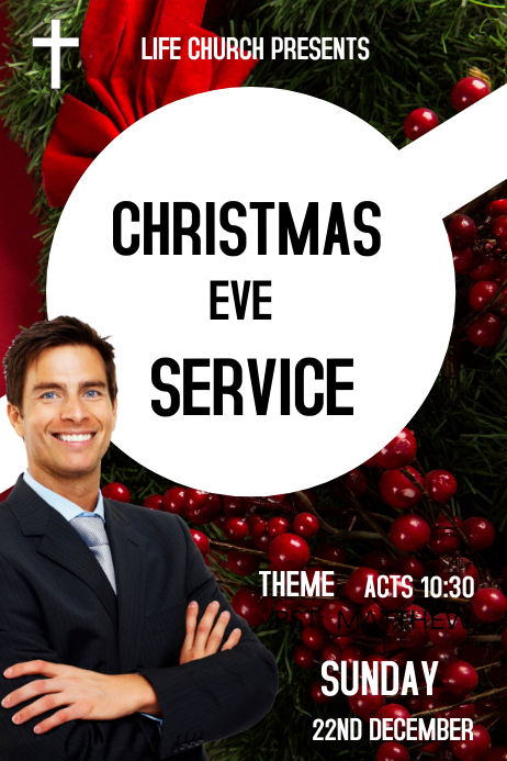Christmas Eve Service Template | PosterMyWall