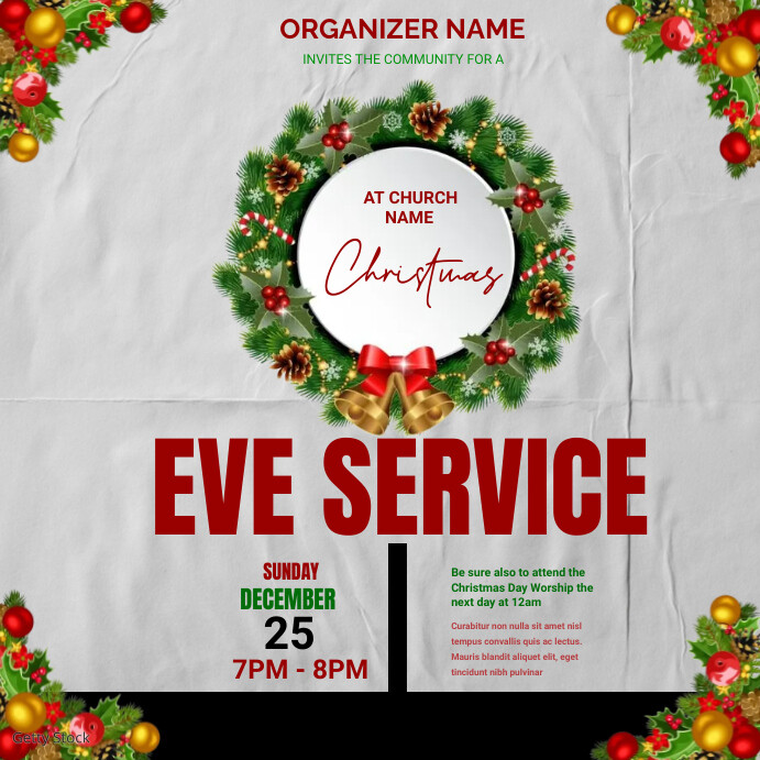 Christmas Eve Service Flyers Template | PosterMyWall