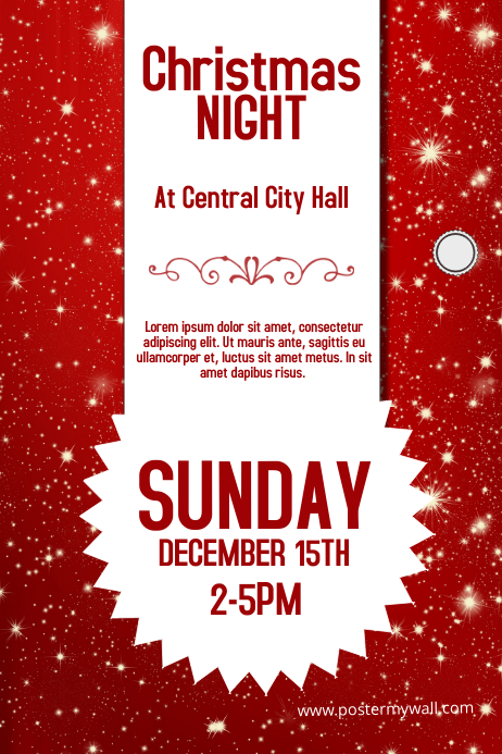 Christmas Event Concert Poster Template red | PosterMyWall