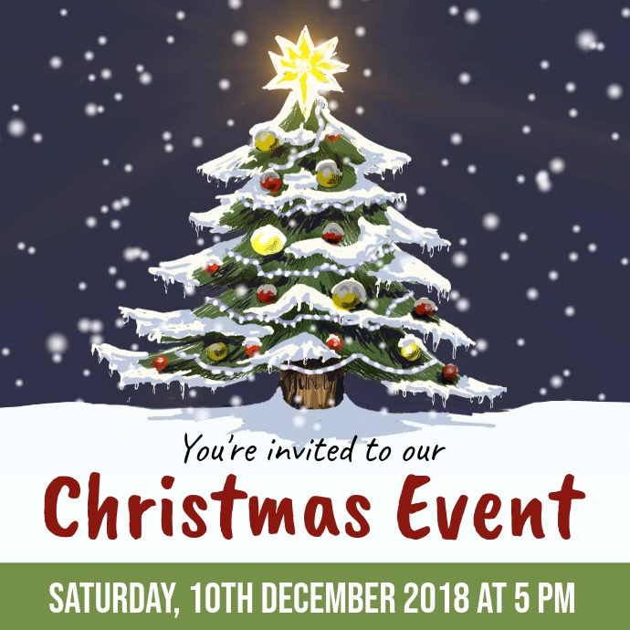 Copy of Christmas event invite snowing | PosterMyWall